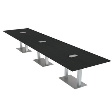 16Ft Arc Rectangle Powered Modular Conference Table Square Metal Bases ...