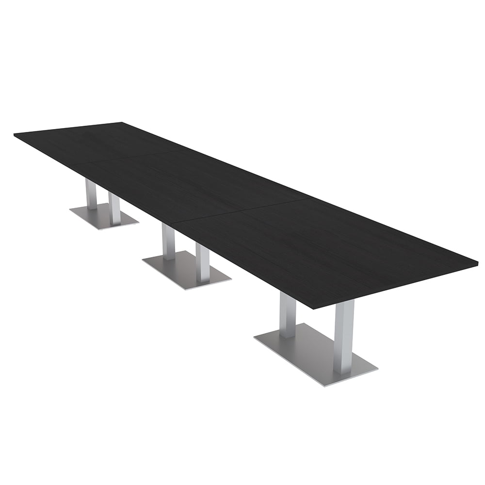 18 Ft Modular Rectangular Boardroom Table Metal Bases Electric Modules ...