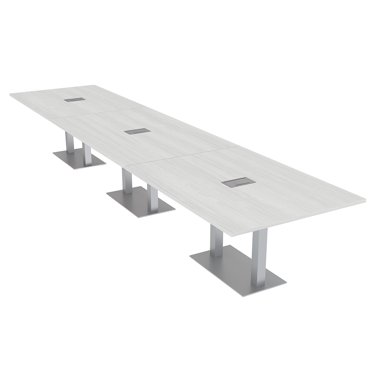 18Ft Arc Rectangle Powered Modular Conference Table Square Metal Bases ...
