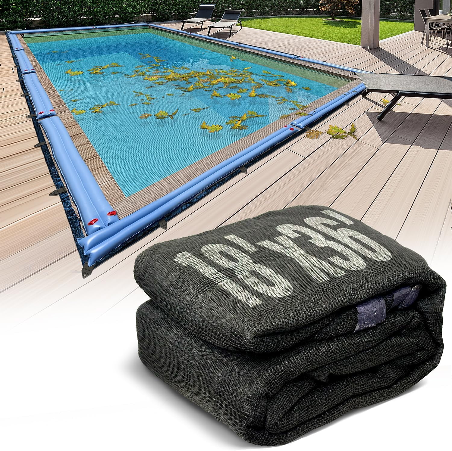18-Ft x 36-Ft Pool Leaf Net Cover for Inground Pools - Rectangle Pool ...