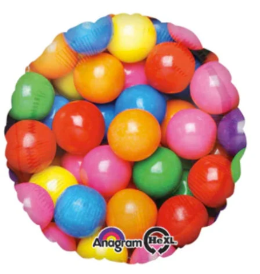 18" GUMBALLS Balloon • Party Supplies Decorations Foil Mylar Balloon ...