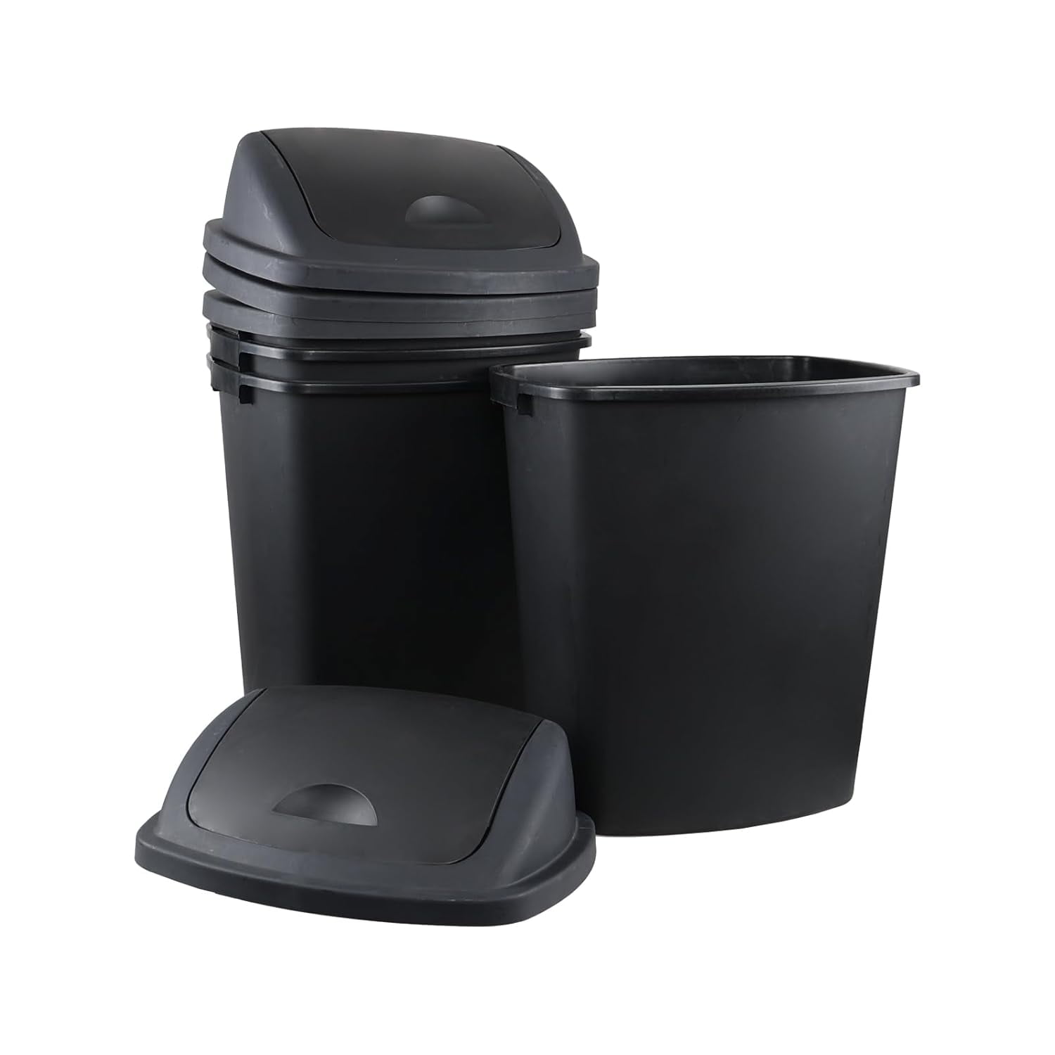 18 Gallon /70 L Swing Lid Large Garbage Bins, 4-Pack, Commercial Grade ...