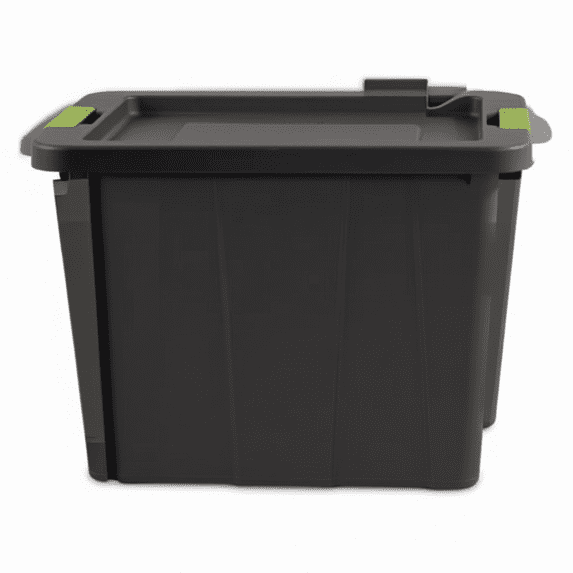 18 Gallon Heavy Duty Storage Totes with Lids and Green Latches ...