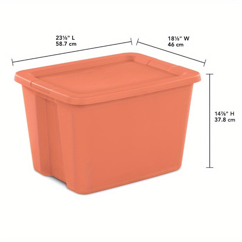 18 Gallon High Quality Plastic Tote Box with Secure Snap-Lock Lid ...