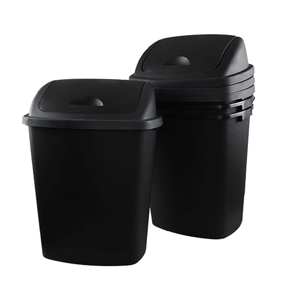 18 Gallon Large Plastic Kitchen Trash Can with Lid, 4 Pack Tall Kitchen ...