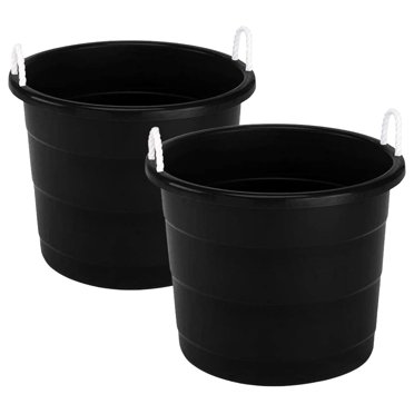 Mainstays 17-Gallon Rope-Handled Storage Tub, Black - Walmart.com