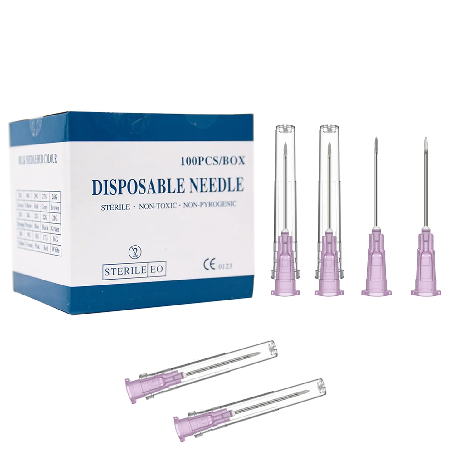 18 Gauge 1 Inch Needle (100 Pack), Sterile Disposable Injection Luer ...