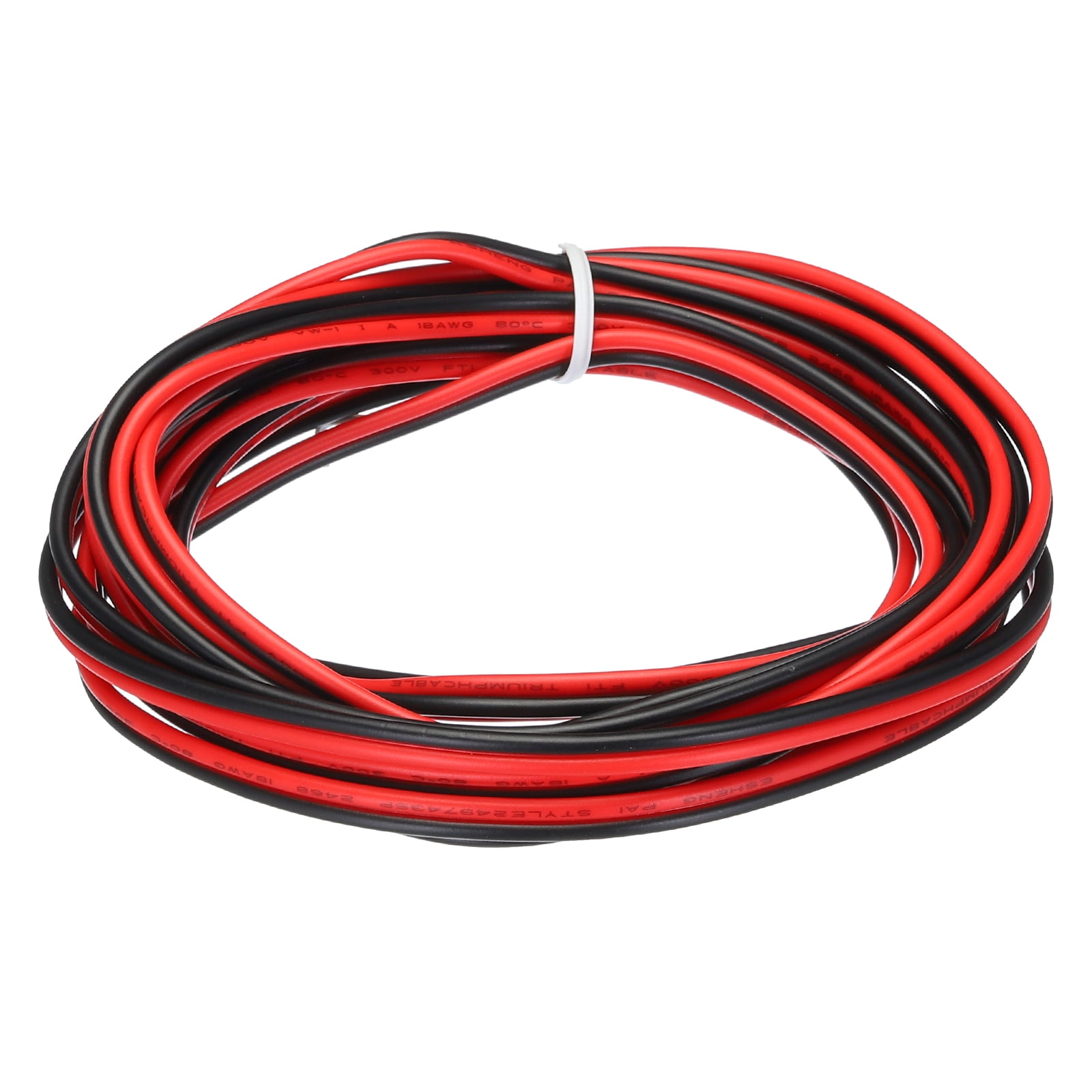 18 Gauge 2 Conductor Parallel Wire, 10Ft/3M Long 2.3mm Dia 300V for LED ...