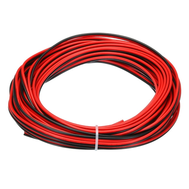 18 Gauge 2 Conductor Parallel PVC Wire, 33Ft/10M Long 2.3mm Dia 300V for LED RGB Cable, Internal ...