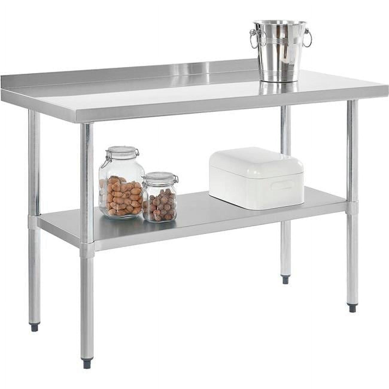 18 Gauge 430 Series Stainless Global Industrial Workbench with Shelf ...