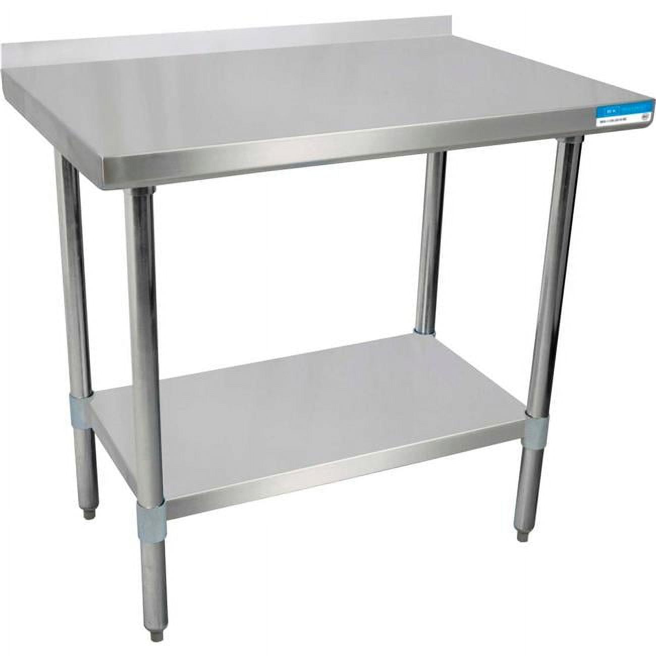 18 Gauge 430 Series Stainless Workbench with Undershelf & 1.5 in ...