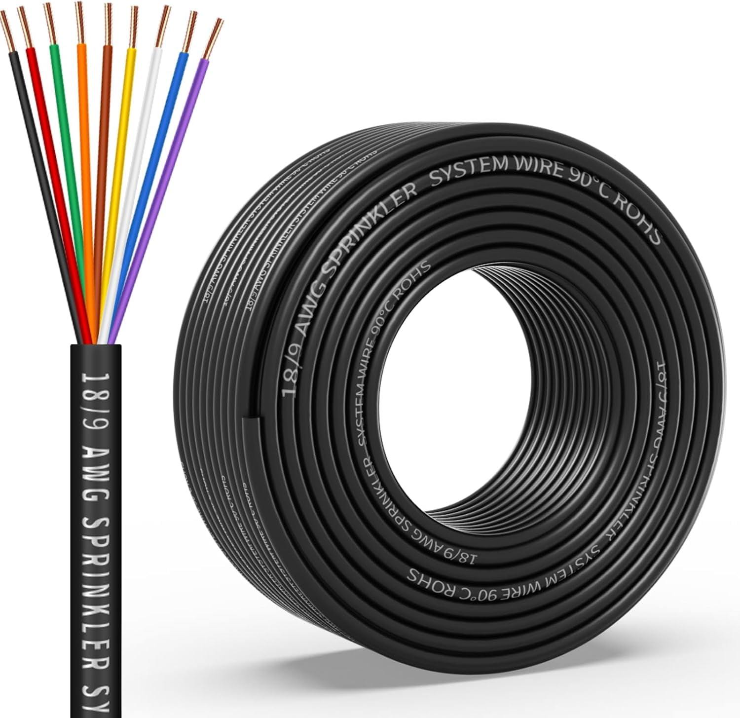 18 Gauge 9 Conductor Sprinkler System Wire 50 Ft - Walmart.com
