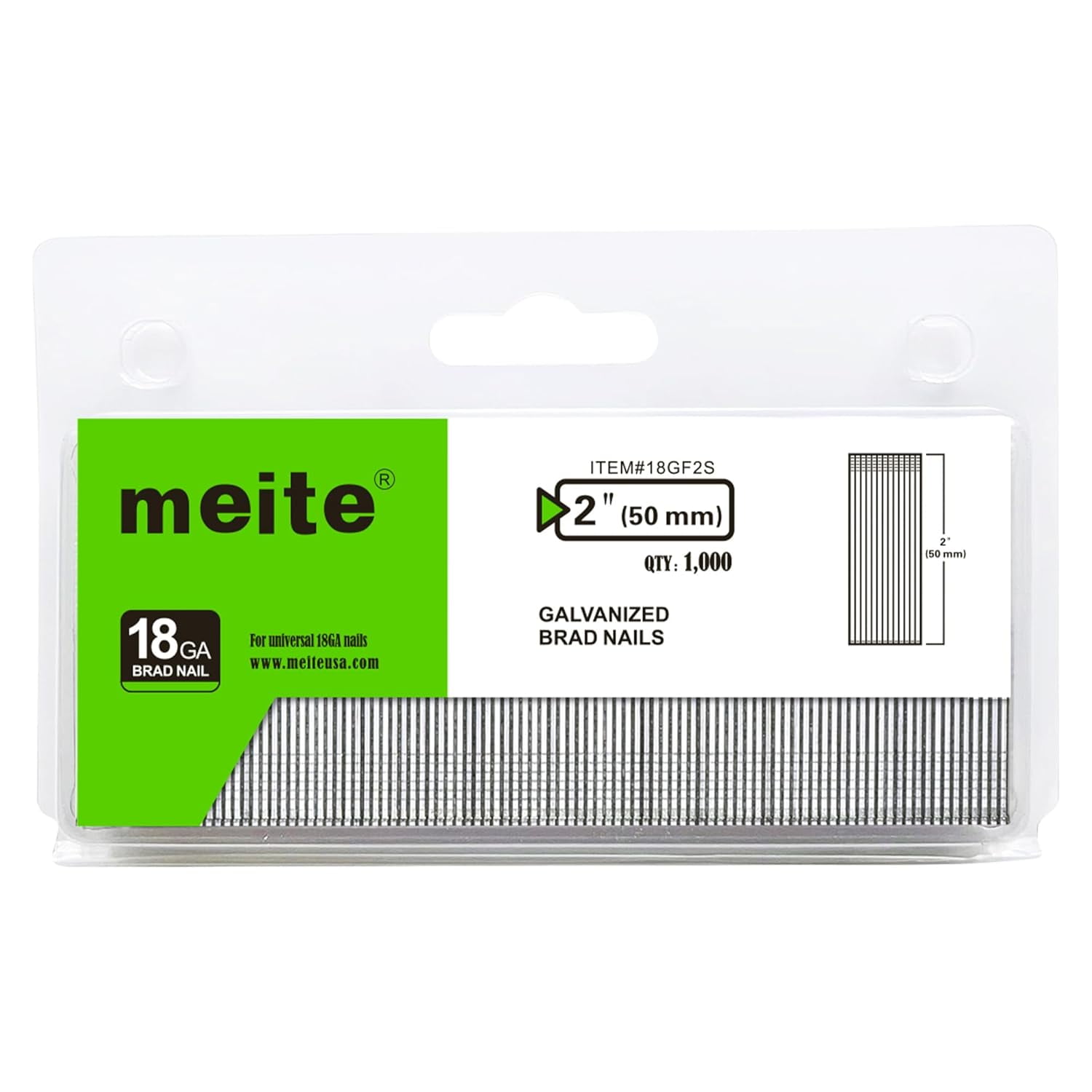 18 Gauge Brad Nails, 2 Inch 18GA Brad Nails Galvanized Small Finishing ...