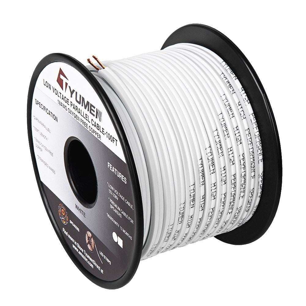 18 Gauge OFC 2 Conductor Parallel Stranded Wire - 18 AWG Gauge Speaker ...