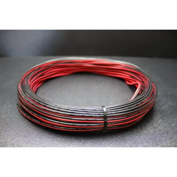 18 Gauge Red Black Speaker Wire 50 Ft Awg Cable Power Ground Stranded ...