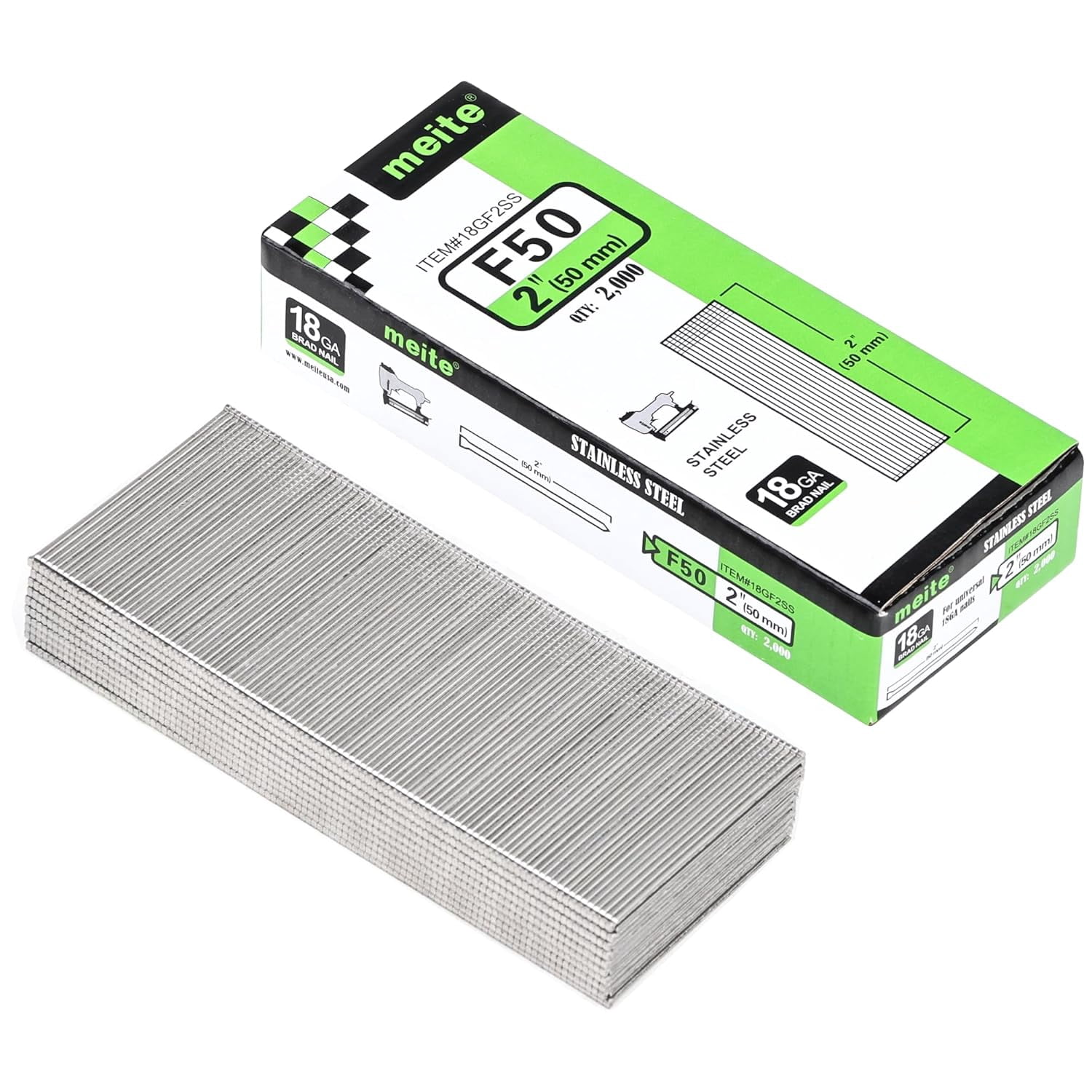 18 Gauge Stainless Steel Brad Nails, 2 Inch 18GA Brad Nails, 304 ...