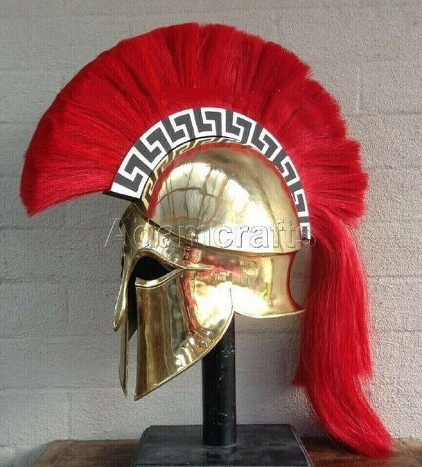18 Gauge Steel Brass Coated Medieval Greek Corinthian Spartan Helmet ...