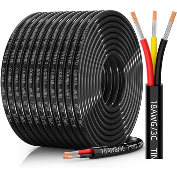 18 Gauge Wire 3 Conductor Electrical Wire, 18 AWG Tinned Copper ...