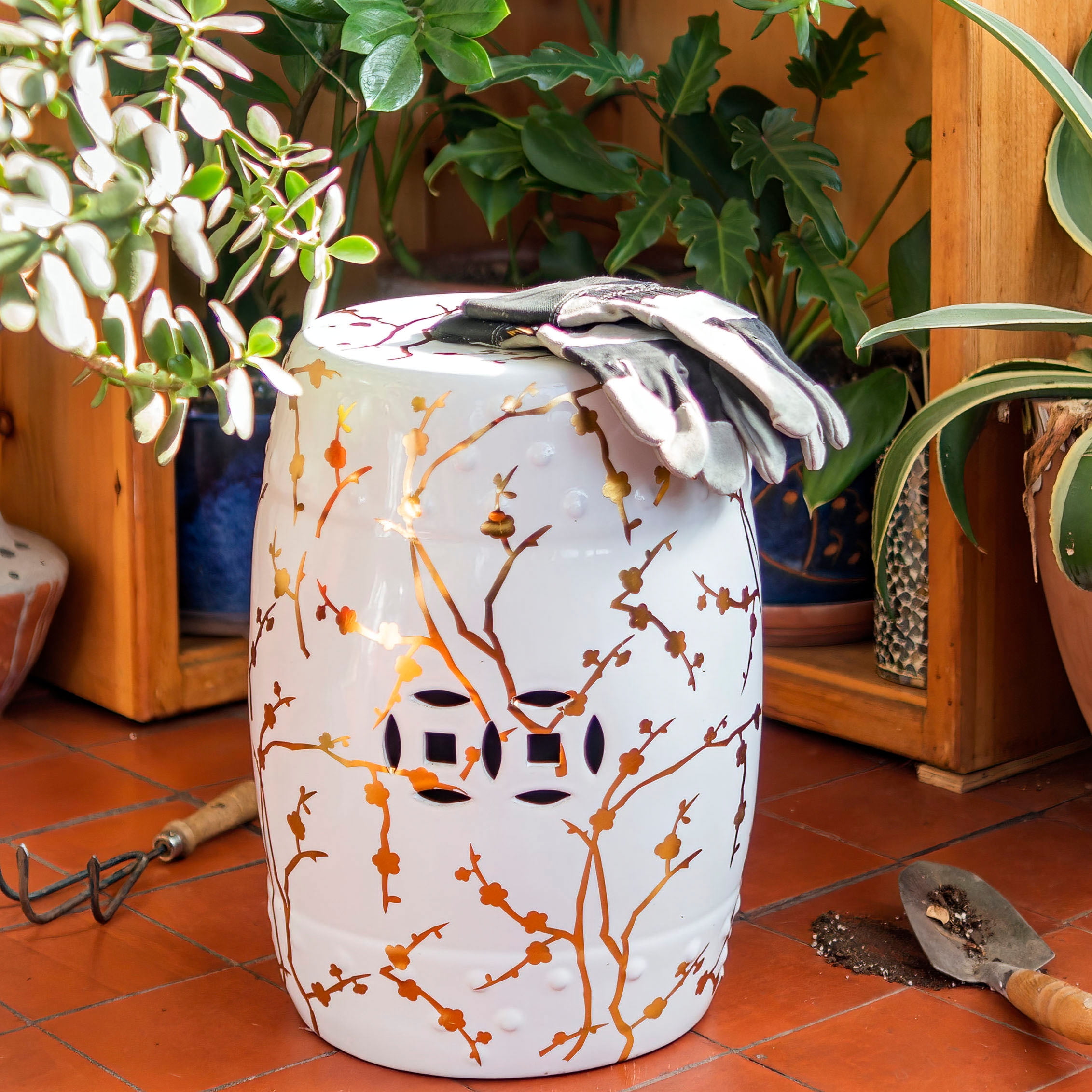 18" Gold Branches Garden Stool - Walmart.com