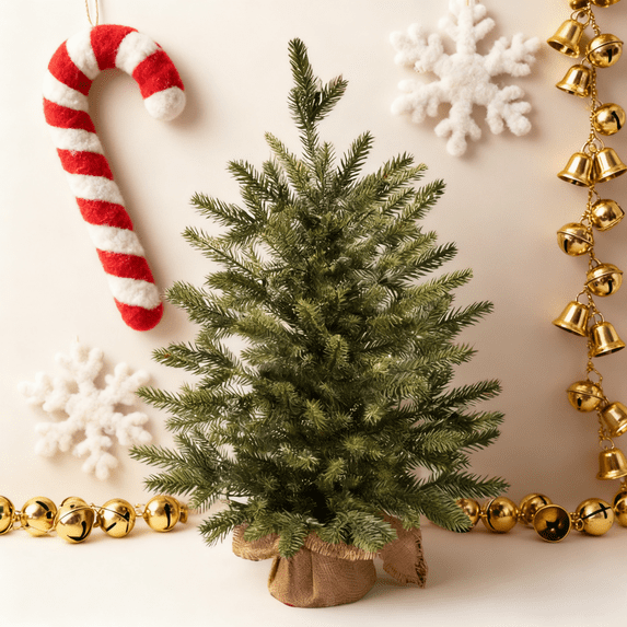 18" Green Cypress Artificial Christmas Potted Trees, Feel Real Vi-ral ...