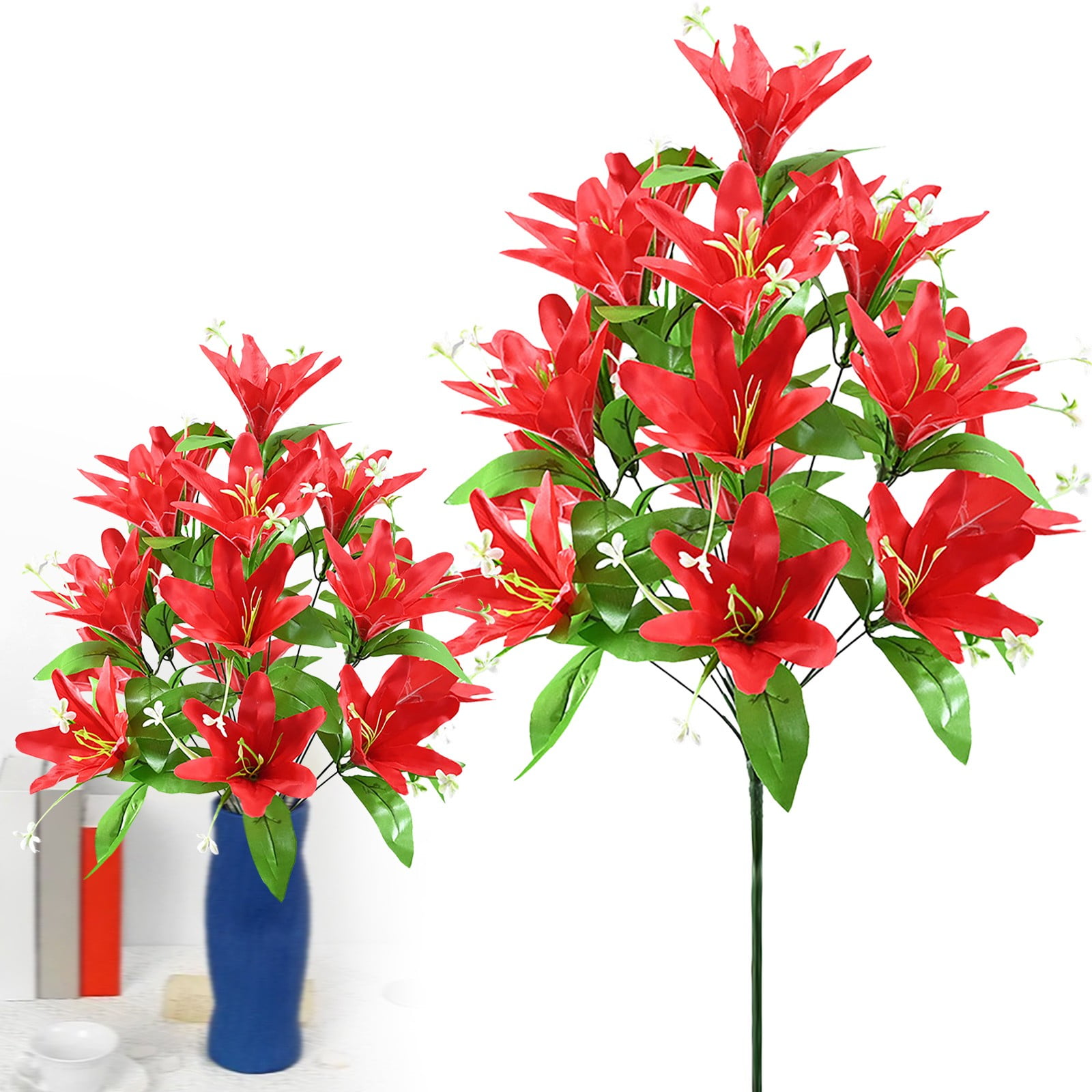 18 Head European Style Artificial Flower Bouquet - 30cm Diameter 50cm ...