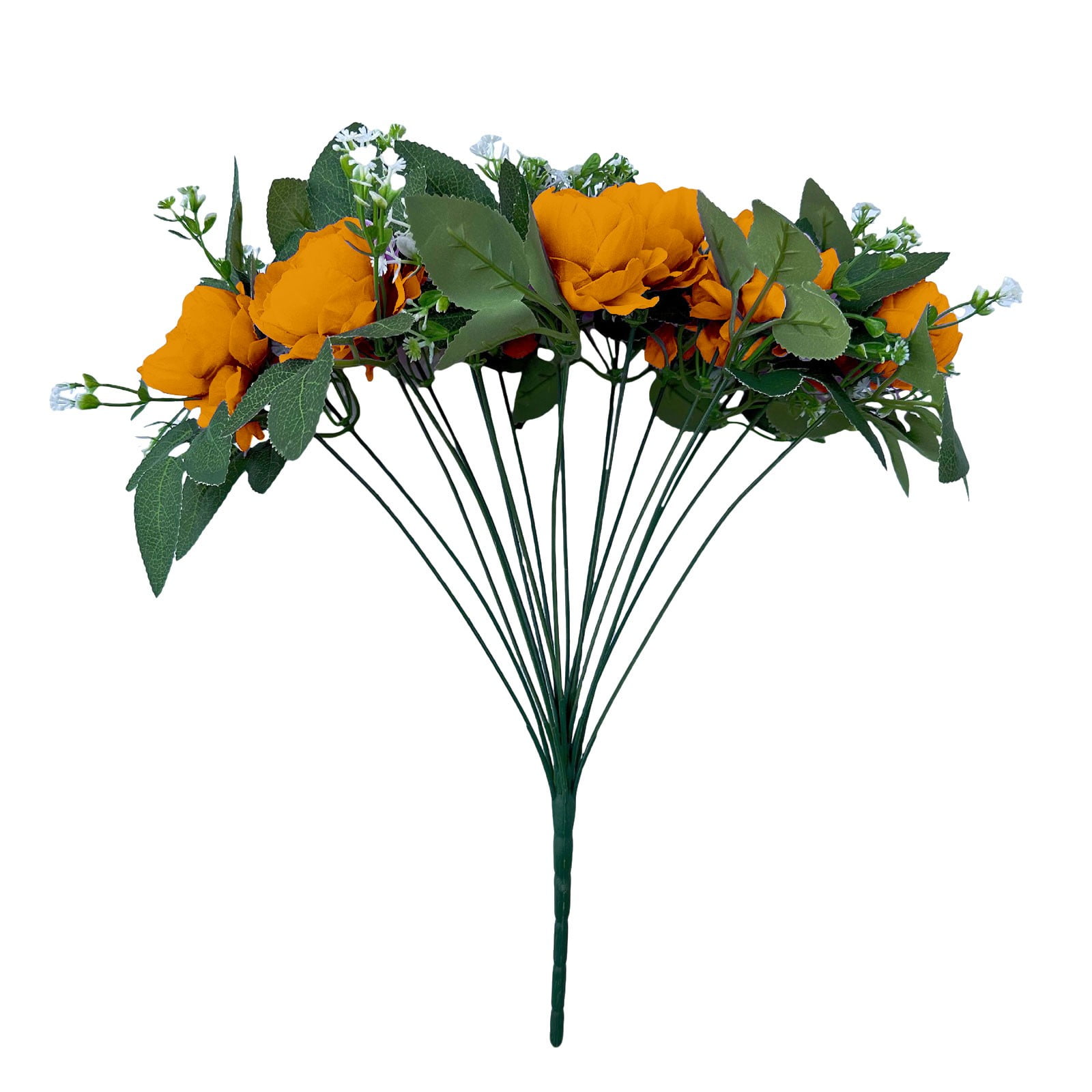 18-Head Peony Table Arrangement, High-Density Silk Blooms with Gold ...