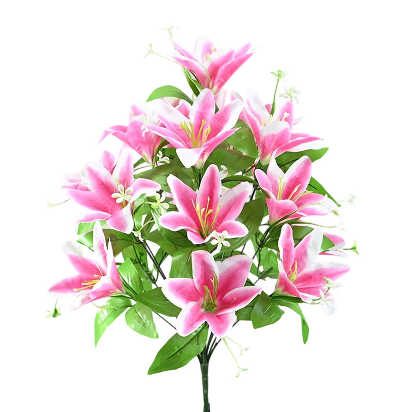18 Heads Artificial Lily Bouquet, Simulated Lily Flowers Branch ...