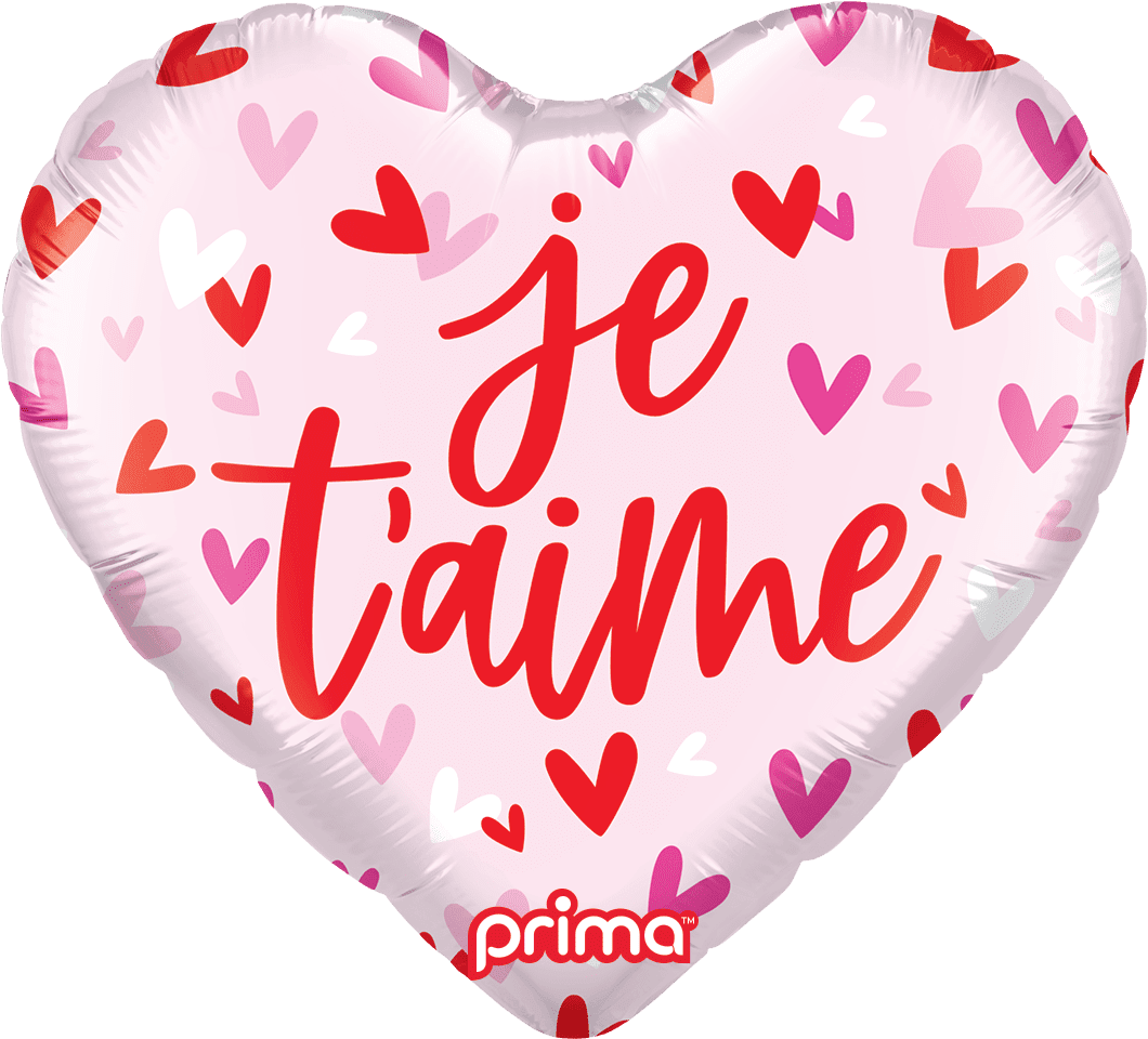 18" Heart Je t'aime Confetti Hearts Balloon - Walmart.com