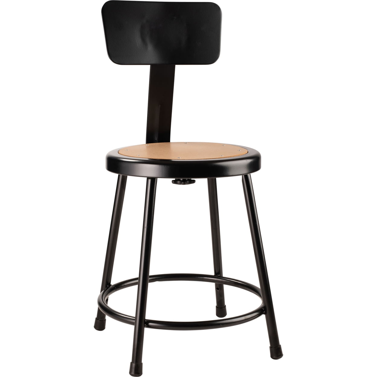 18" Heavy Duty Steel Stool with Backrest - Black - Walmart.com