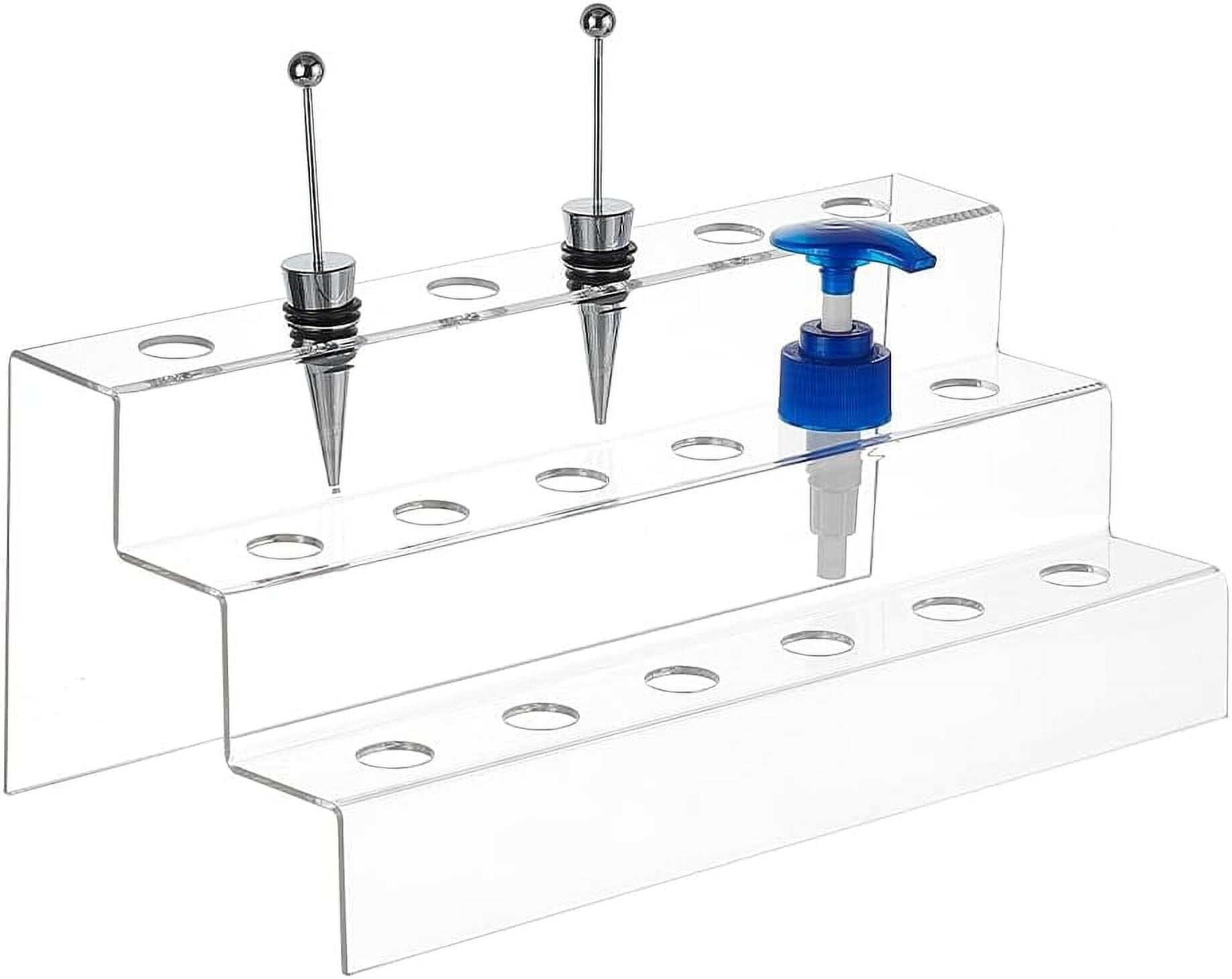 18-Hole 3-Tier Wine Bottle Stopper Display 4.84x11.89x5.71 Inch Clear ...