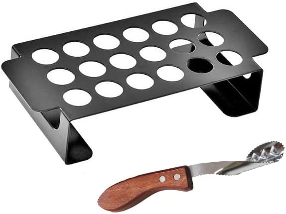 18 Holes Jalapeno Grill Rack and Wooden Handle Pepper Corer Tool, for ...
