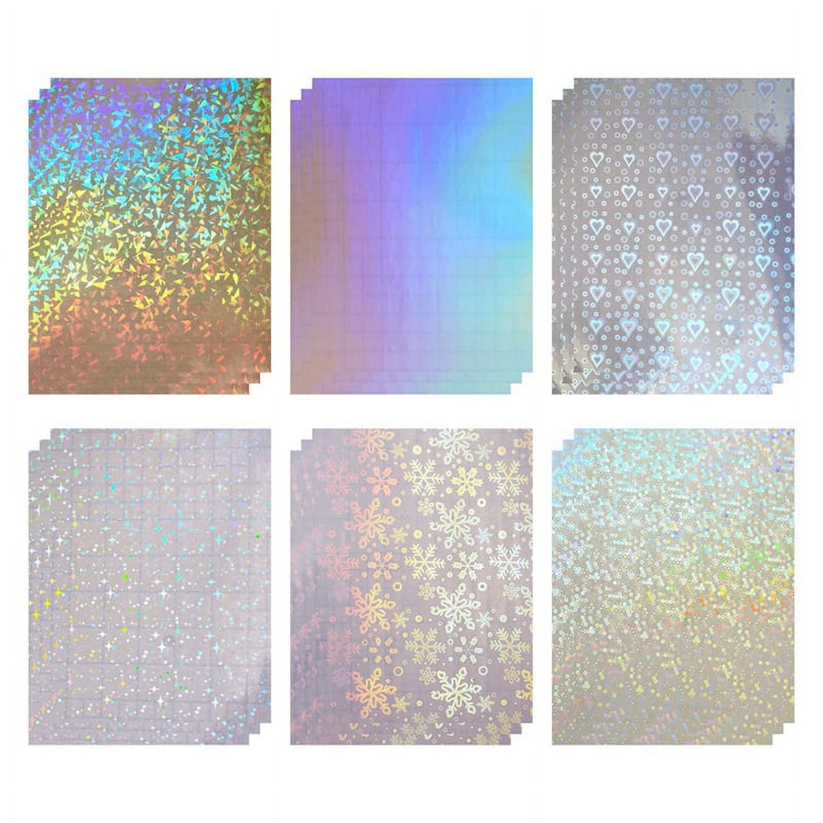 18 Holographic Stickers, Self-Adhesive Transparent Film, A4 Waterproof ...