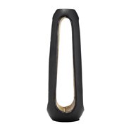 7"Lx4"Wx20"H, Metal Rigged Vase, Gold/Black Finish, Decorative Vase for ...