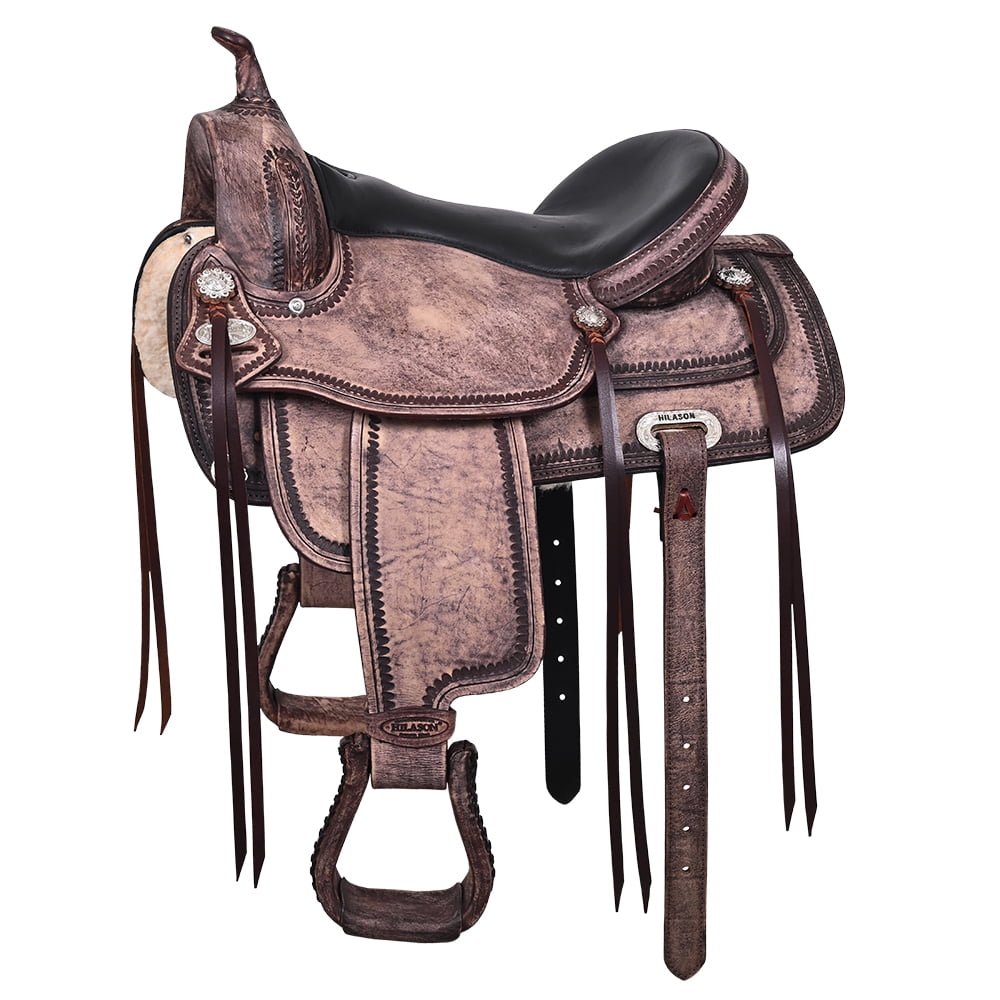 18 In HILASON Western Horse Saddle American Leather Flex Tree Trail ...