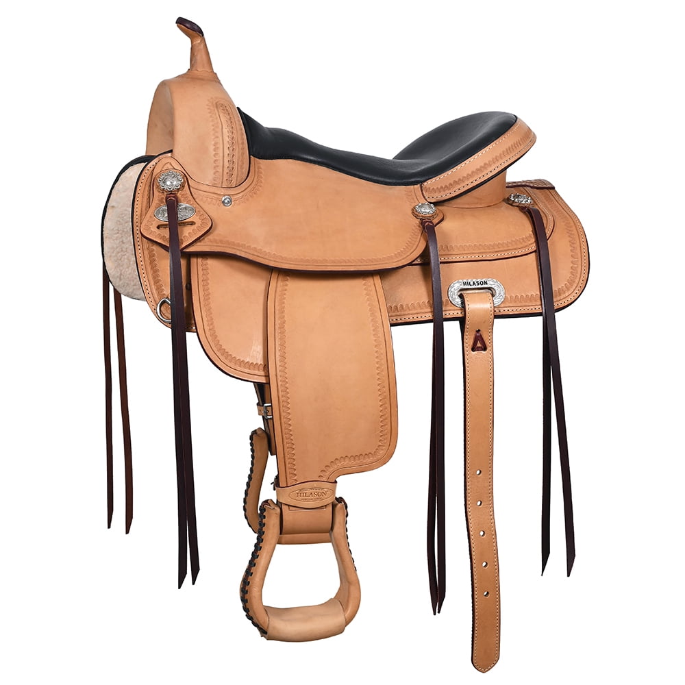 18 In HILASON Western Horse Saddle American Leather Flex Tree Trail ...