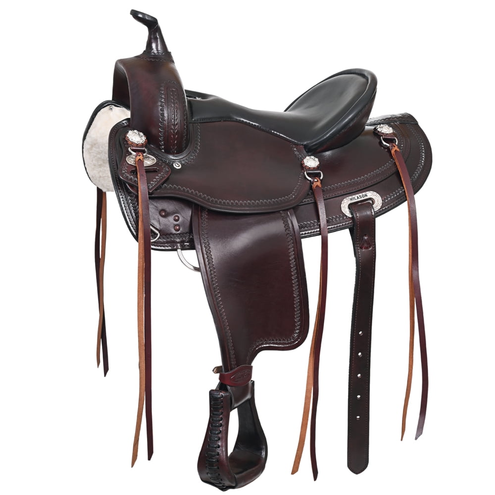 18 In Hilason Western Draft Horse Trail PleasureAmerican Leather Saddle ...