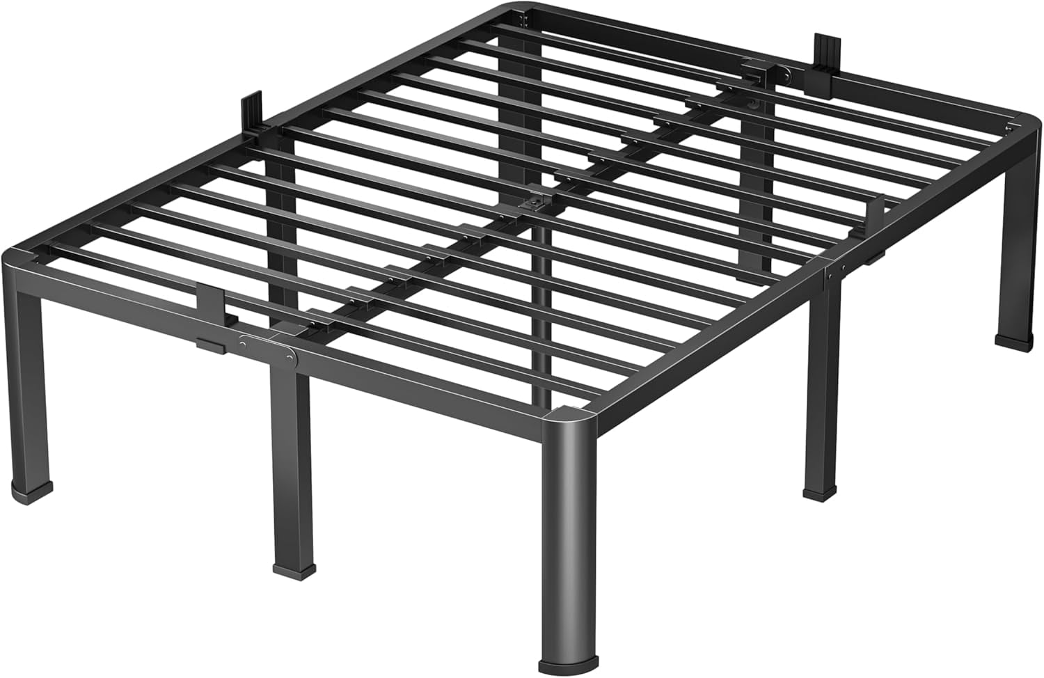 18 Inch 3500 lbs Bed Frame with Round-Corner & Anti-Squeak Design ...