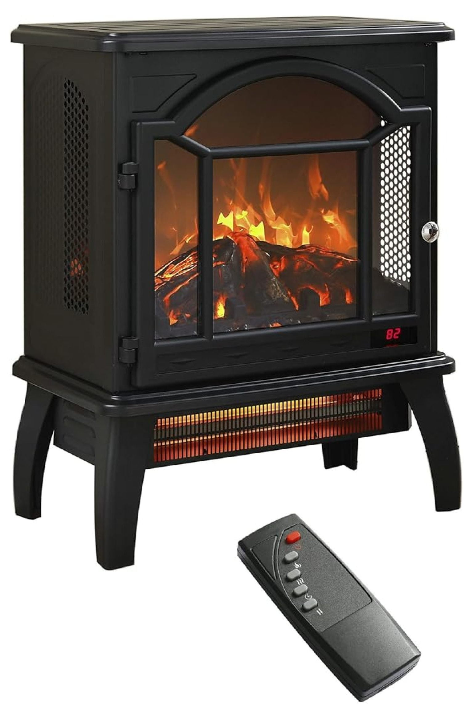 18 Inch 3D Flame Electric Infrared Fireplace Stove with Control, Flame ...