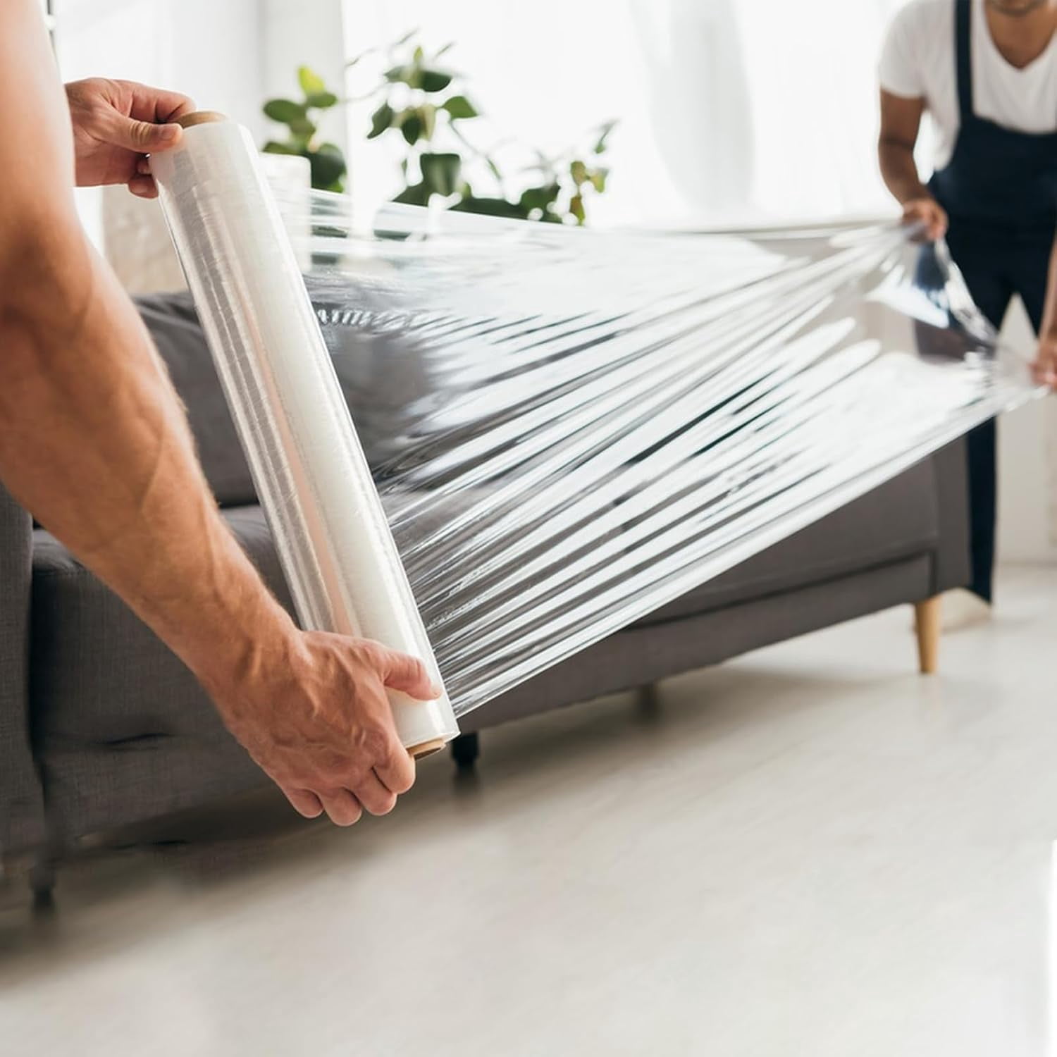 18 Inch 80 Gauge Stretch Film 1100ft 4 Rolls - Single Layer PE Plastic ...