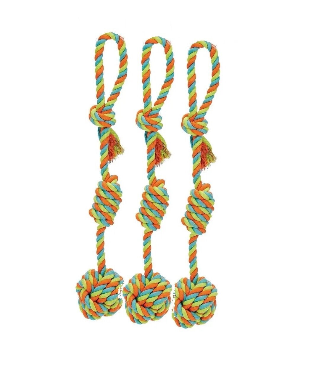 18 Inch BIG Dog Toy Twisted Knot Ball Tug Interactive Colorful Fetch ...