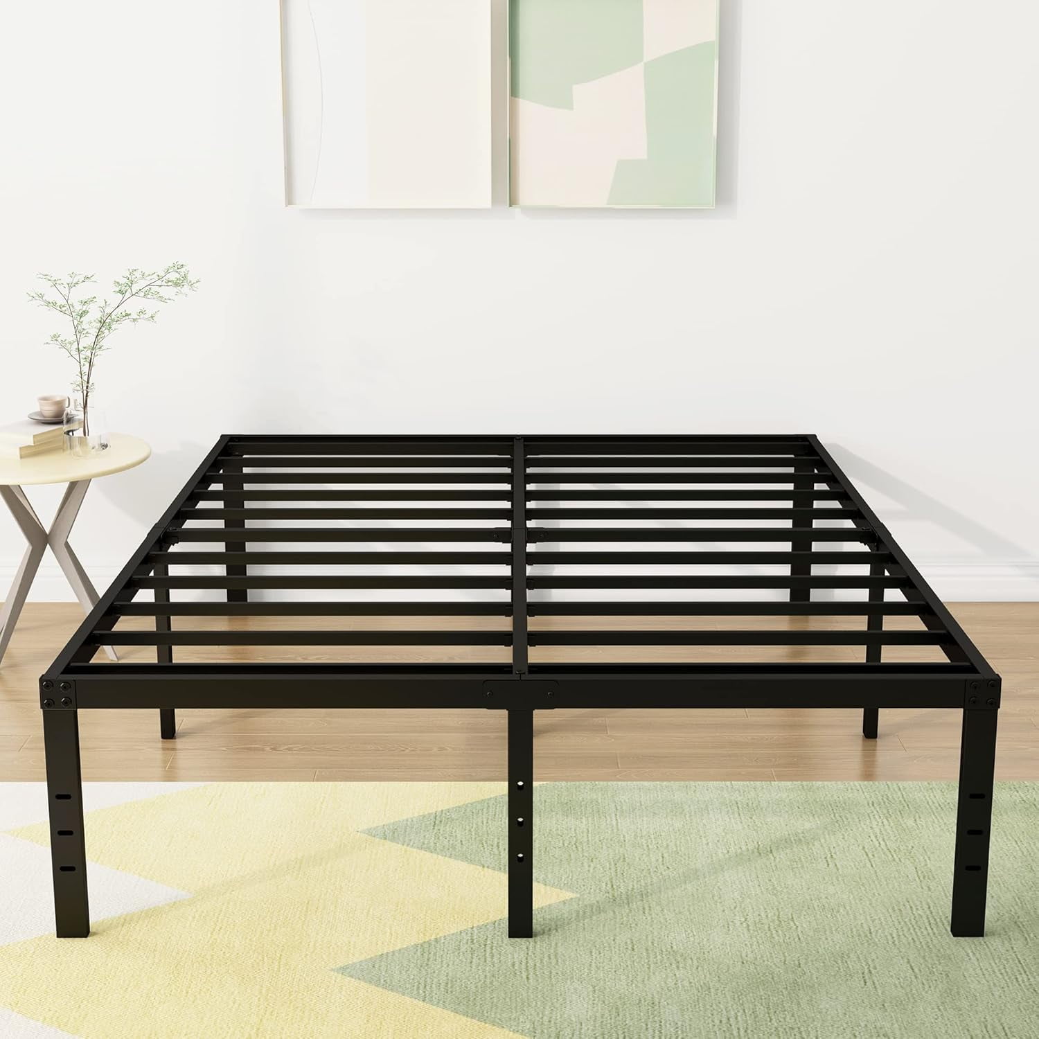 18 Inch Bed Frame Platform No Box Spring Needed, Storage, Easy Assembly ...