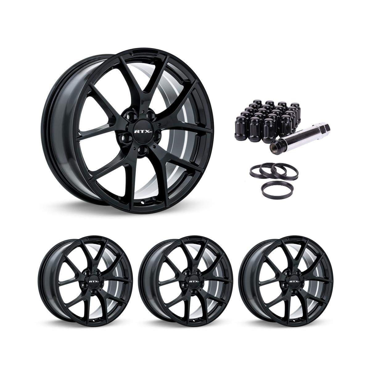 18 Inch Black Rims (Set of 4) for 2015-2019 Volkswagen Golf R, RTX ...
