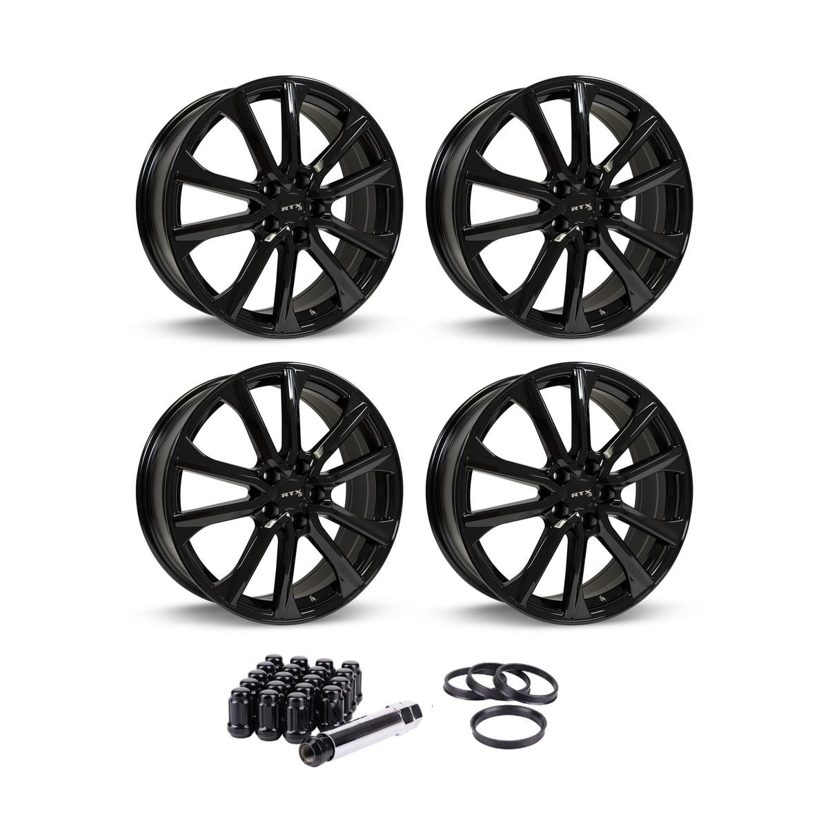 18 Inch Black Rims (Set of 4) for 2022-2024 Hyundai Ioniq 5, RTX 82224 ...
