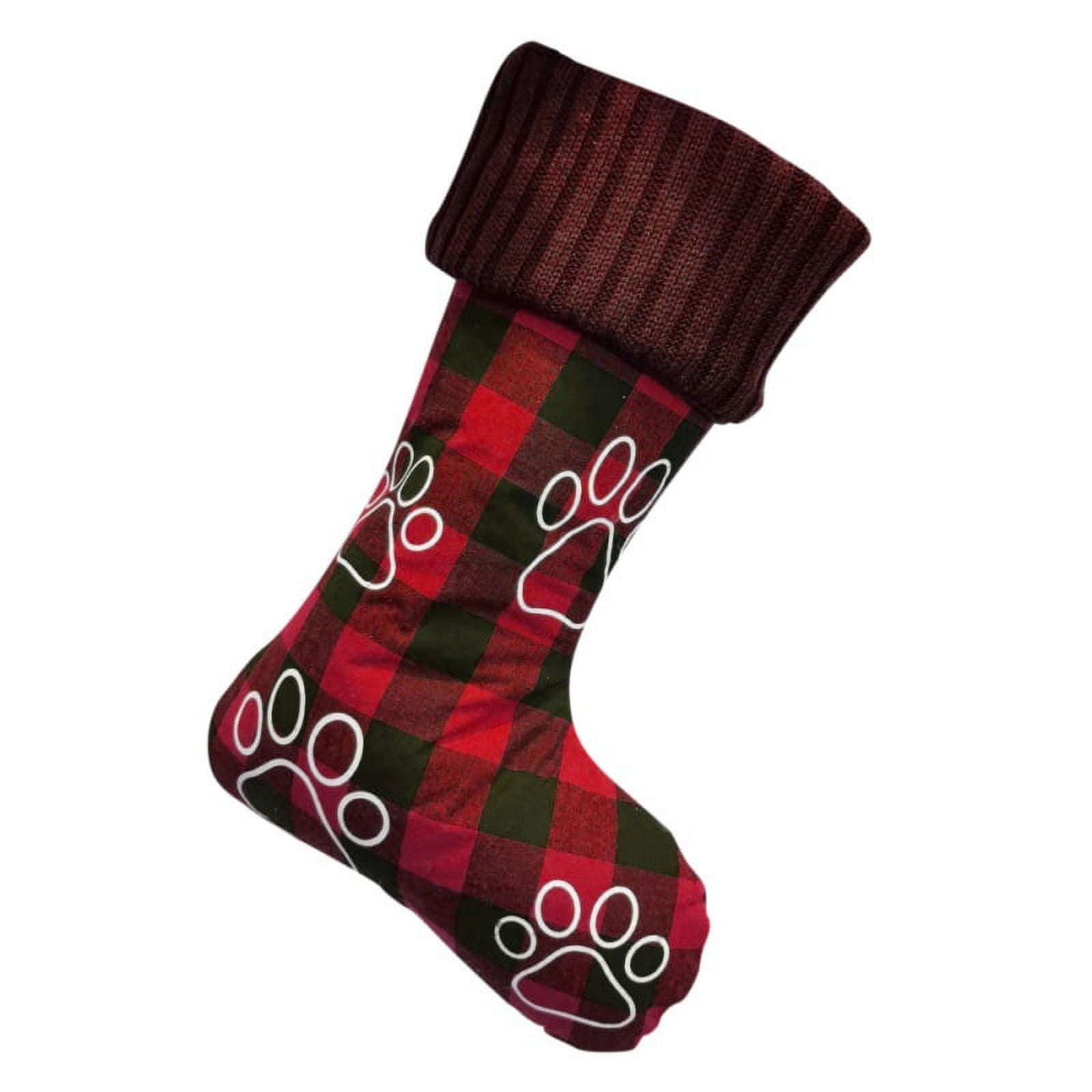 18 Inch Christmas Stocking Classic Red & Black&Green Buffalo Plaid ...