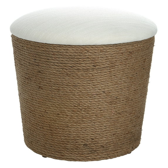 Saltoro Sherpi 18 Inch Classic Upholstered Wood Seating Ottoman with ...