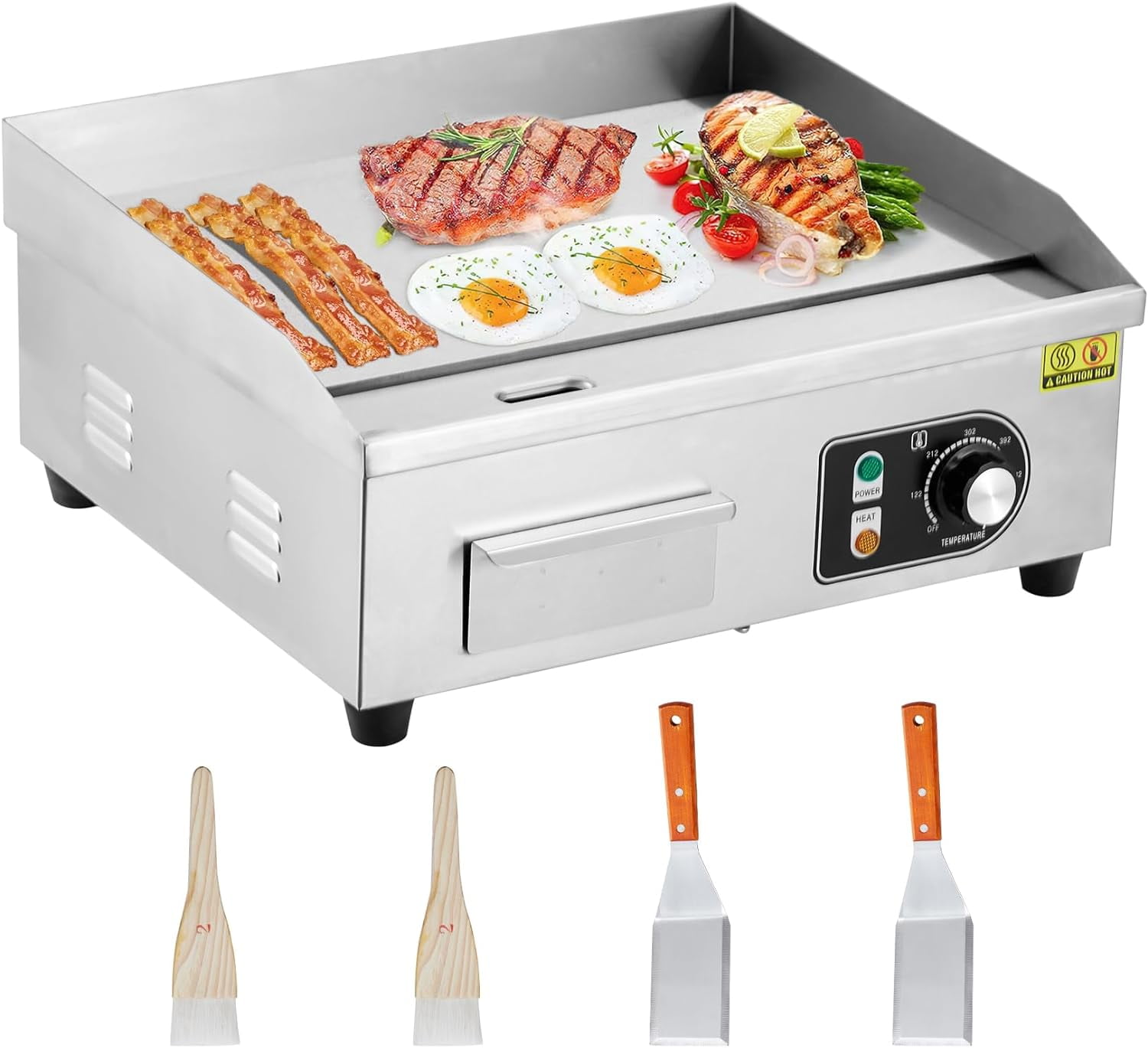 18-Inch Commercial Electric Griddle, Stainless Countertop Flat Top with ...