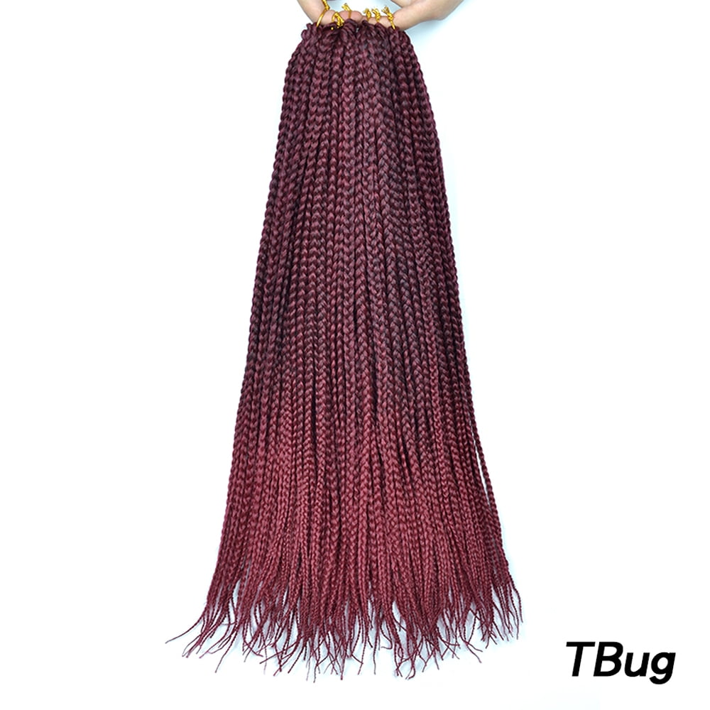 18 Inch Crochet Hair Ombre Box Braids Fake Hair Synthetic Braiding Hair ...