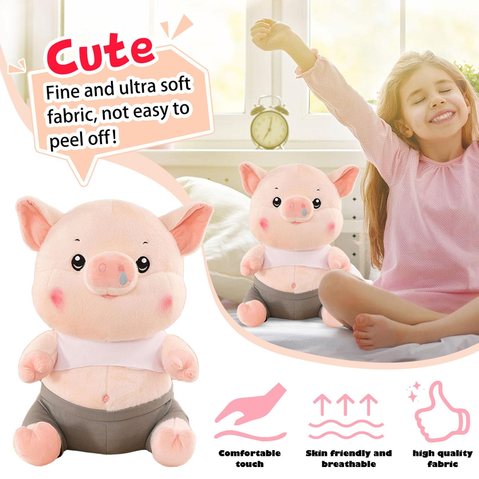 18-Inch Cute Plush Toy, Soft & Comfortable Cartoon Stuffed Animal With ...