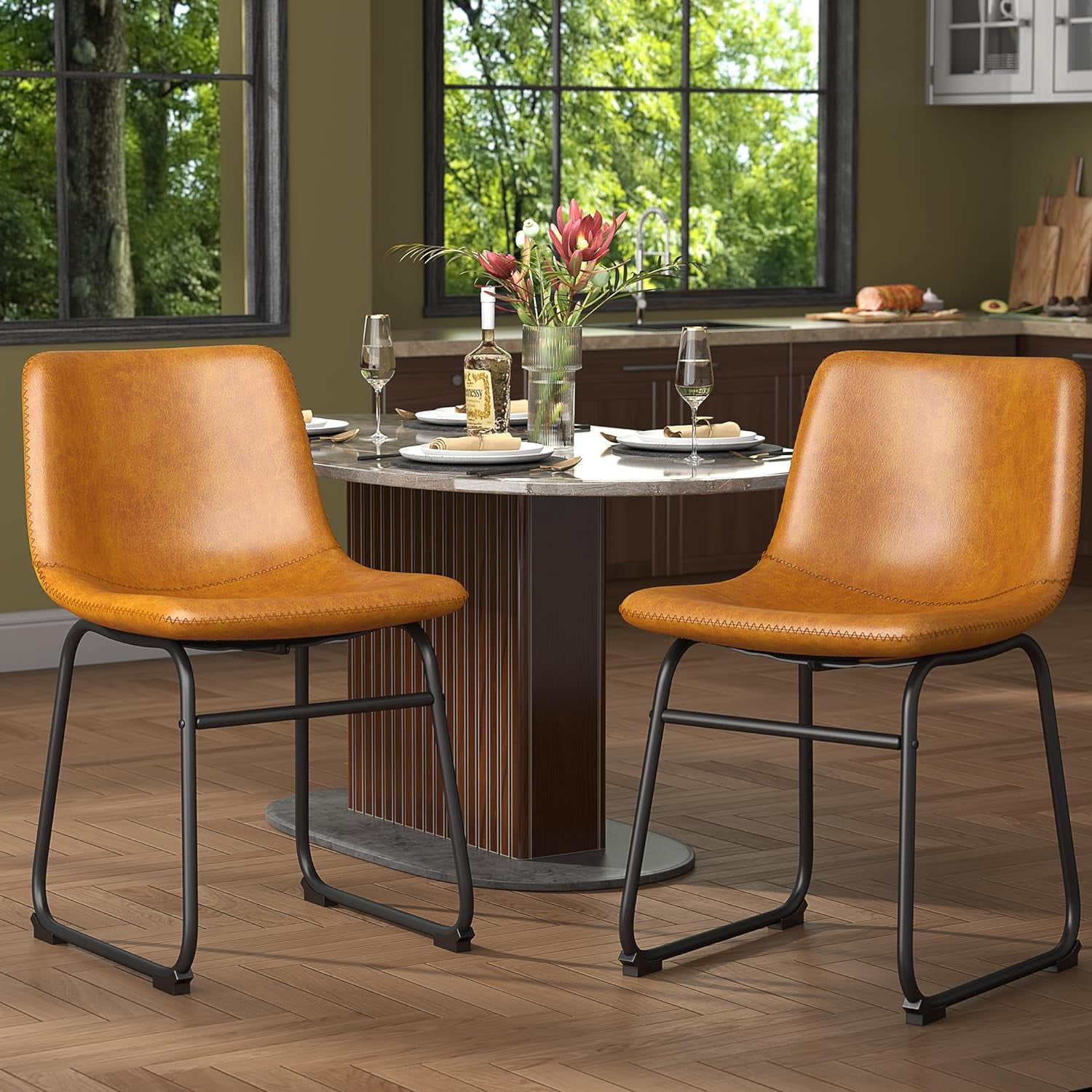 18 Inch Dining Chairs Set of 2, Modern Upholstered Dining Room Dining ...