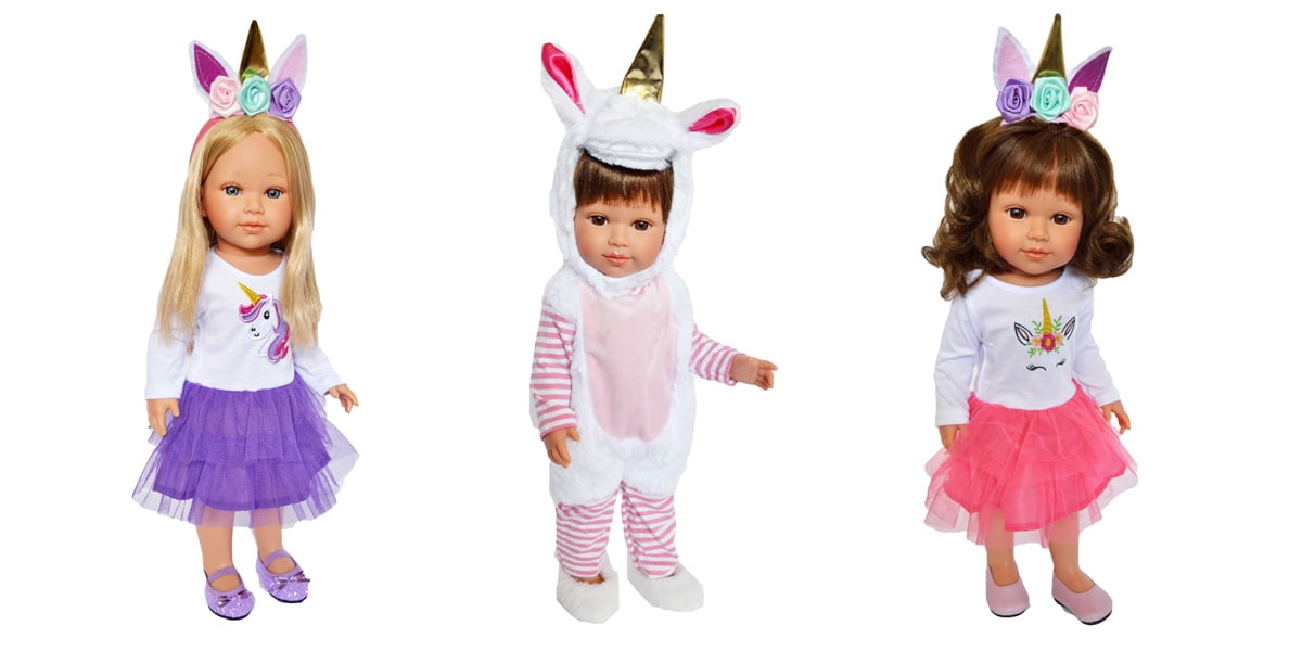 MBD® 18 Inch Doll Clothes- Pink Unicorn- Purple Unicorn and Unicorn Costume- Fits 18 Inch ...